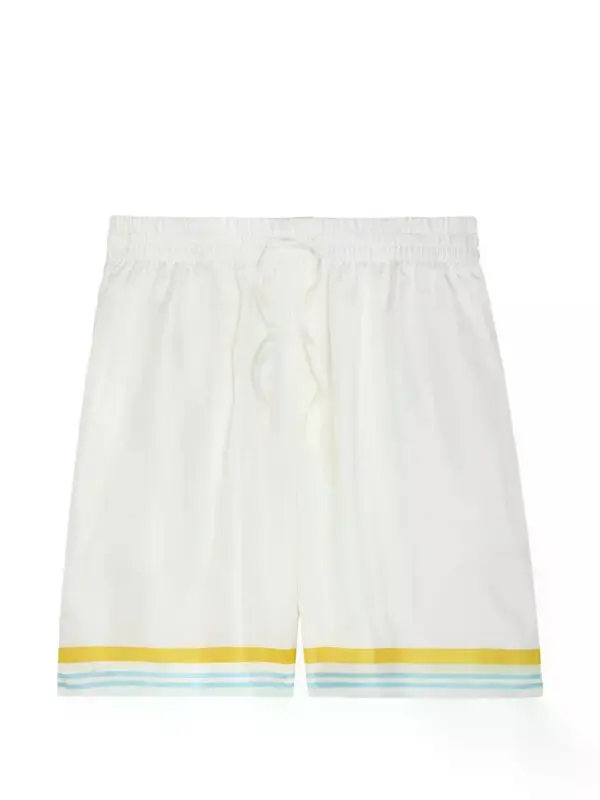 Casablanca Striped Graphic Track Shorts - Neutrals