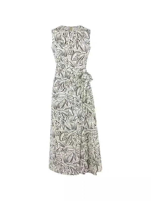 Aspesi Floral-print Midi Dress - Neutrals