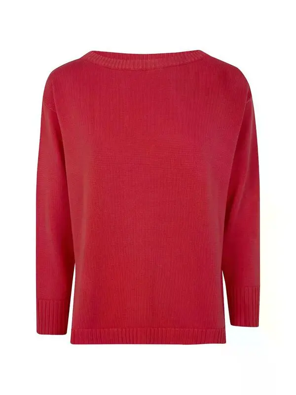 Rossopuro Ribbed Knit Cotton Long Sleeve Top