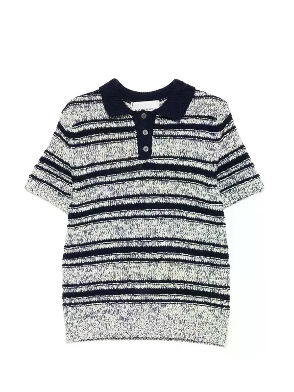 AMARANTO Striped Button Knitwear