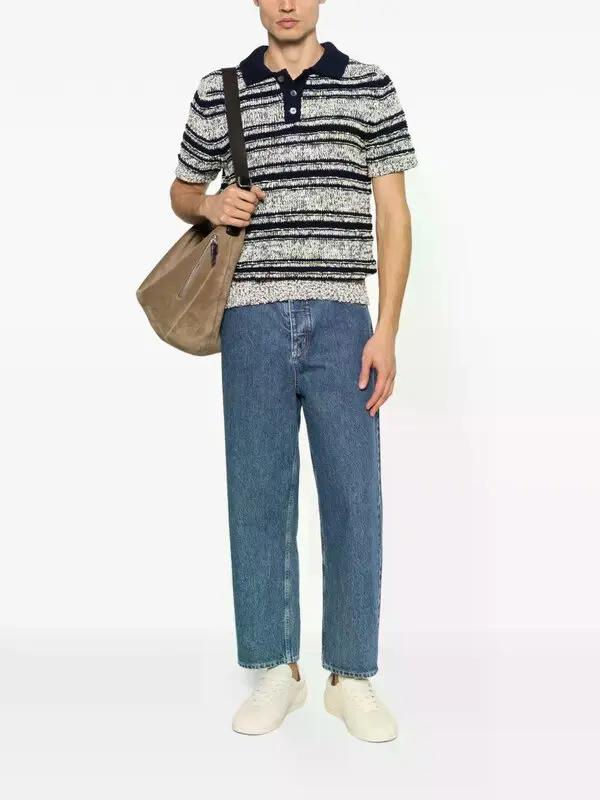AMARANTO Striped Button Knitwear