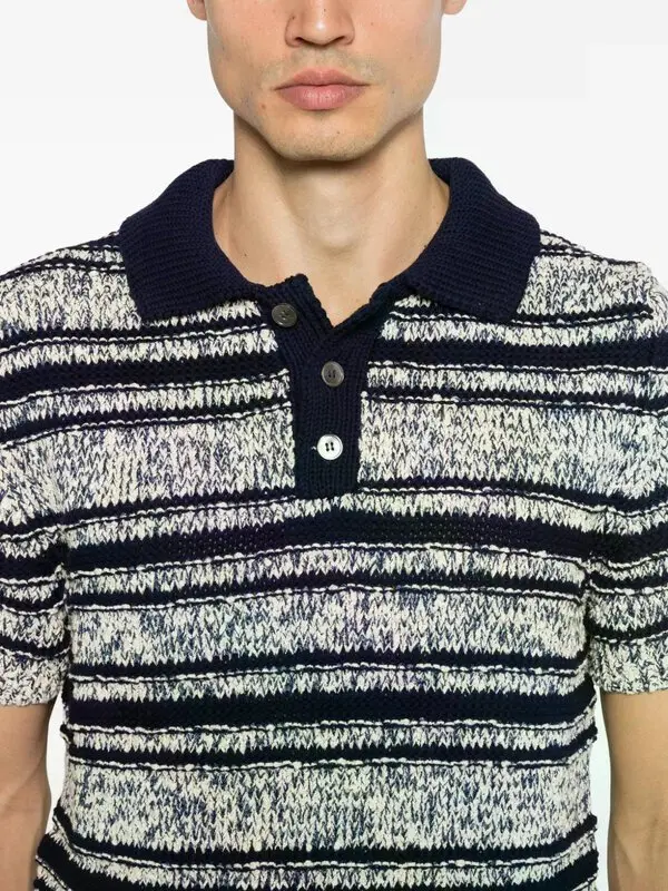 AMARANTO Striped Button Knitwear