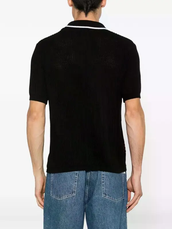 AMARANTO Button-up Contrast-trim Shirt