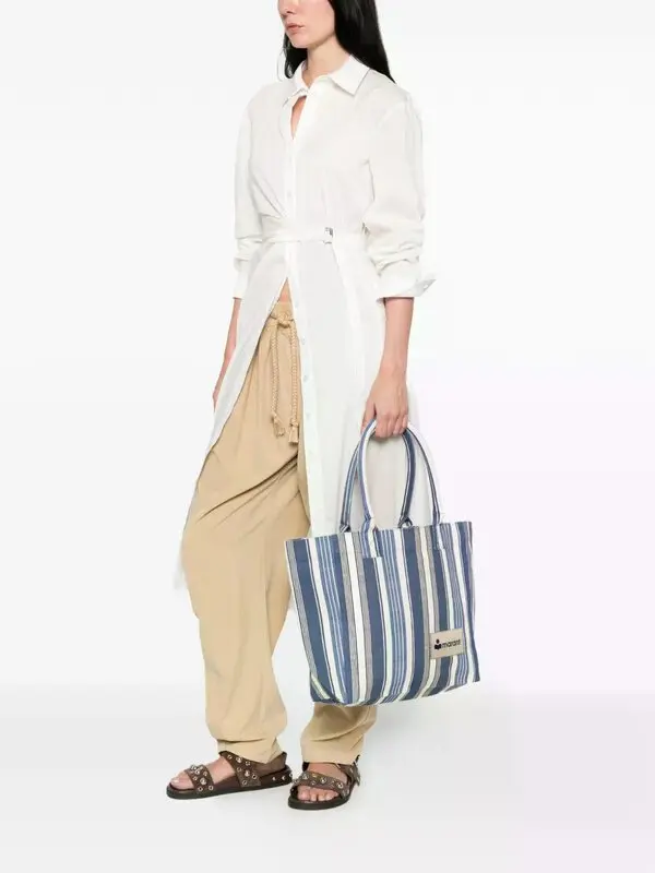 Isabel Marant Étoile Yenky Striped Tote Bag - Blue