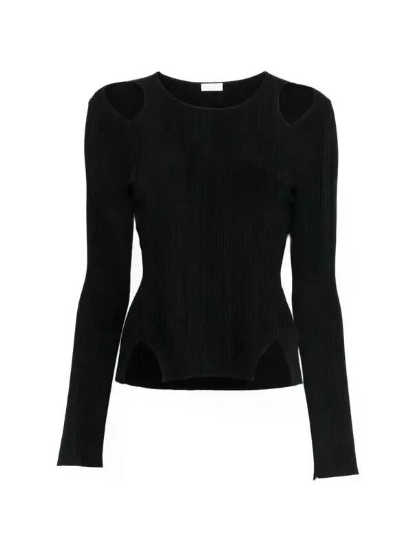 ROBERTO COLLINA Cut-out Ribbed Knit Top