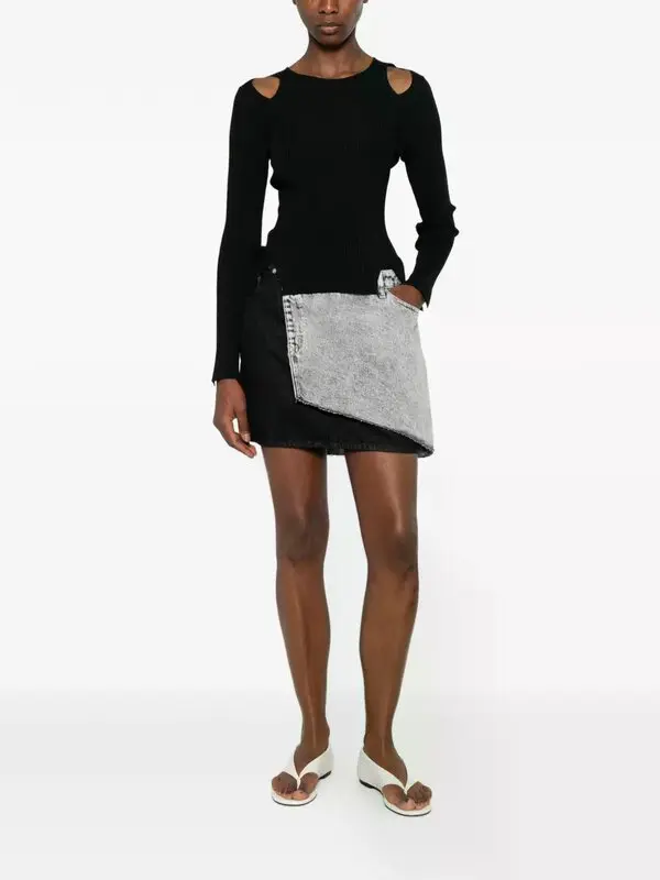 ROBERTO COLLINA Cut-out Ribbed Knit Top