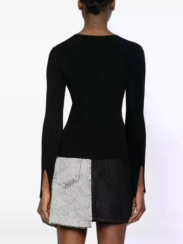 ROBERTO COLLINA Cut-out Ribbed Knit Top