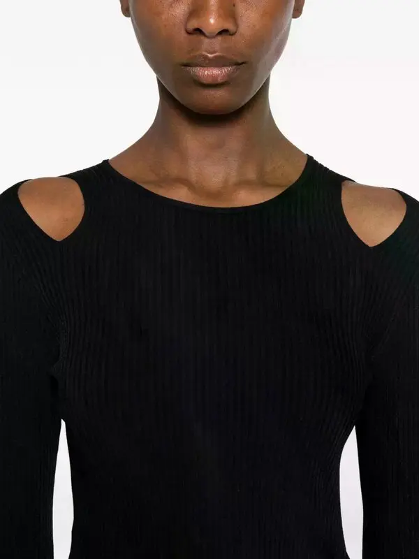 ROBERTO COLLINA Cut-out Ribbed Knit Top