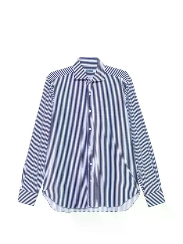BARBA NAPOLI Striped Long-sleeve Shirt - Blue