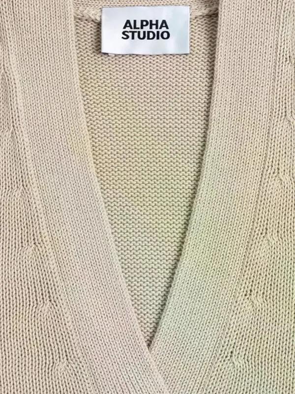 Alpha Studio Cable-knit Button Cardigan