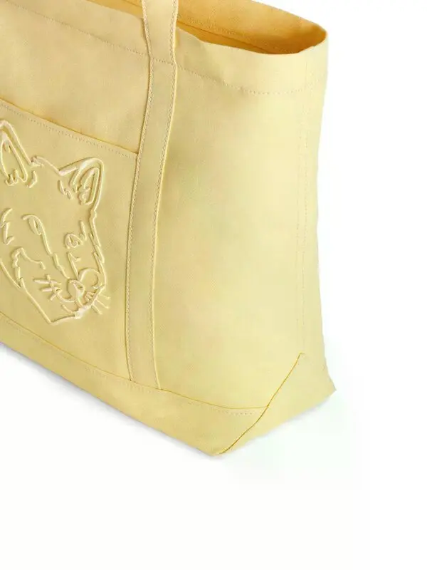 Maison Kitsuné Large Fox Head Tote Bag - Yellow