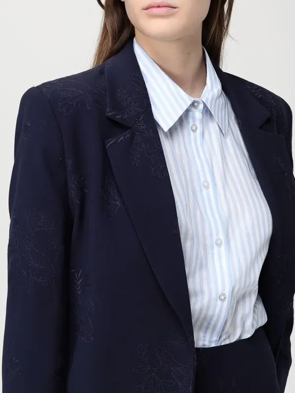 TWINSET Embroidered Viscose Single-breasted Blazer