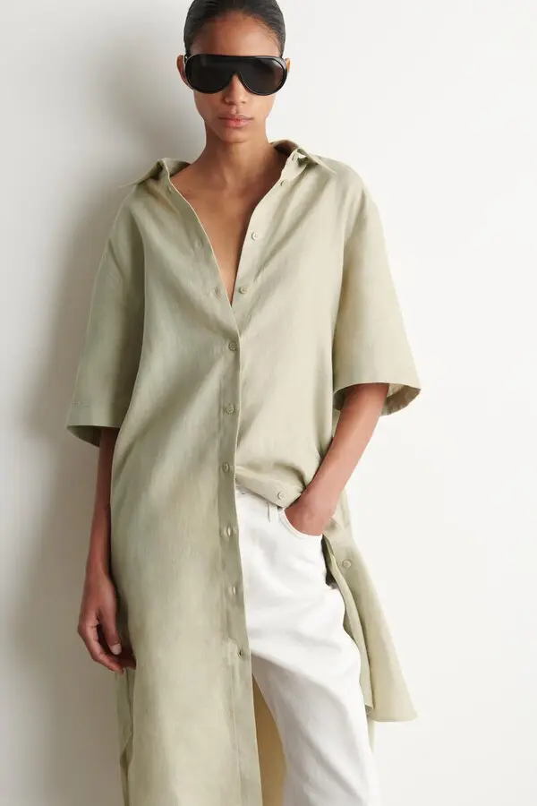 Cos Short-sleeved Linen Shirt Dress