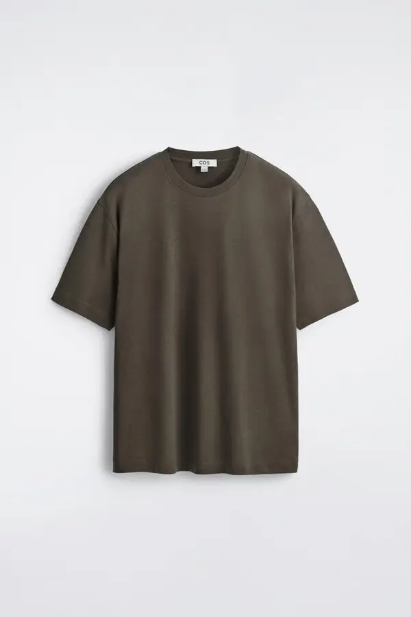 Cos Relaxed Cotton-linen T-shirt - Brown