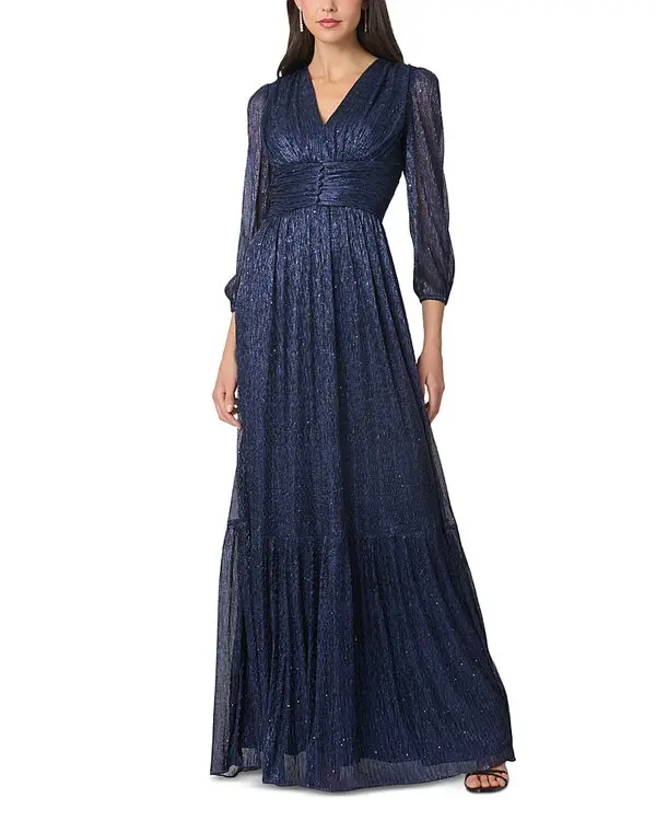 Shoshanna Venus Crinkle Chiffon Dress - Indigo