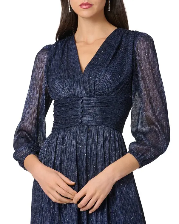 Shoshanna Venus Crinkle Chiffon Gown