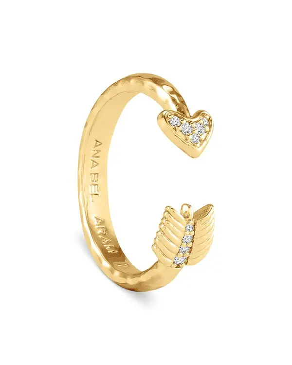 ANABEL ARAM Heart Arrow Ring - Gold