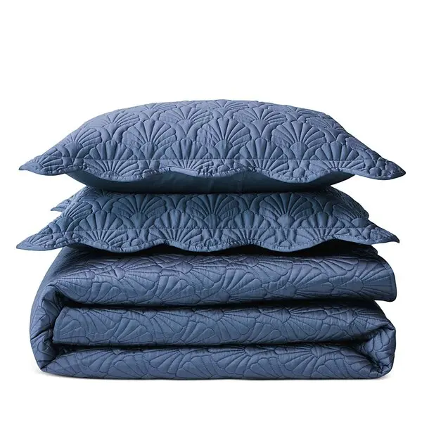 Ted Baker London Deco Shell Quilt Set, King - Sapphire Blue