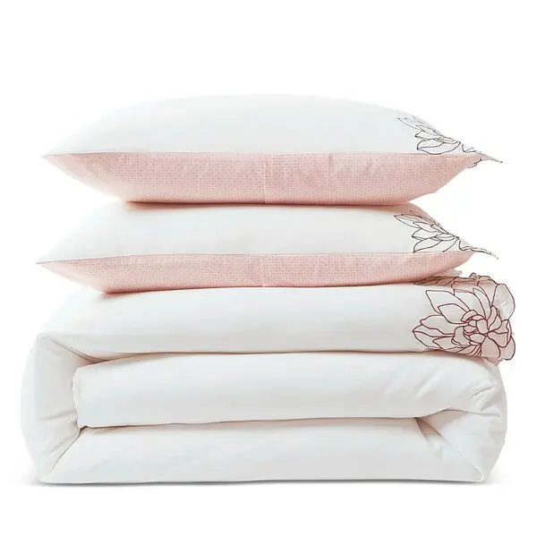 Ted Baker London Magnolia Embroidery Duvet Set, Full/queen - Bright White