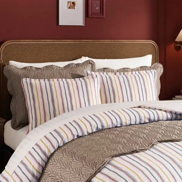 Ted Baker London Scallop Stripe Comforter Set, Full/queen