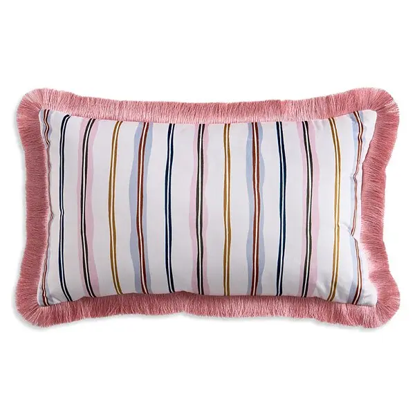 Ted Baker London Scallop Stripe Fringe Decorative Pillow, 12 X 20 - Multi