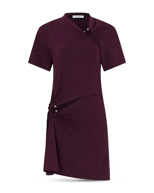 Rabanne Cut Out Mini Dress - Red Wine