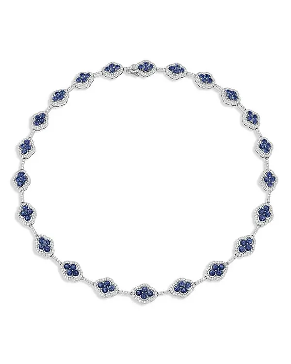 Piranesi 18k Diamond And Blue Sapphire Necklace - White Gold
