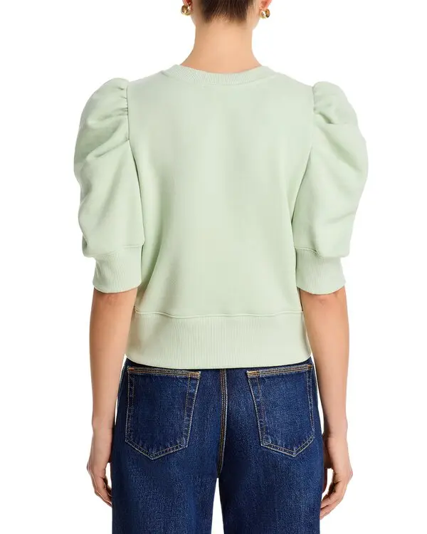 Alice + Olivia Tyler Puffed Sleeve Sweatshirt - Light Sage
