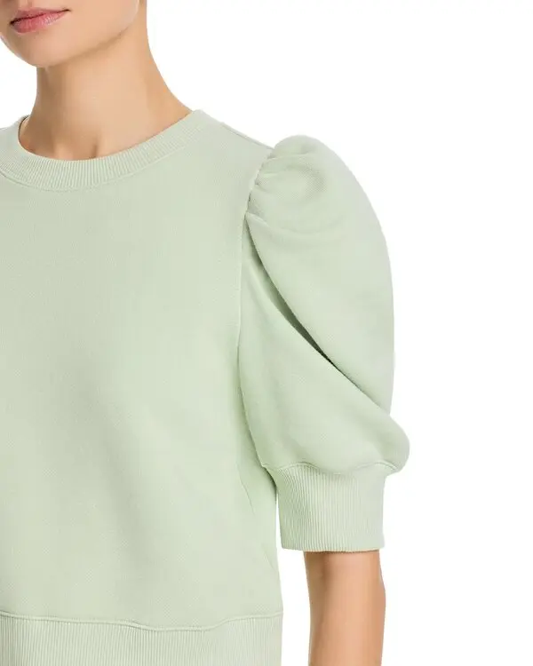 Alice + Olivia Tyler Puffed Sleeve Sweatshirt - Light Sage