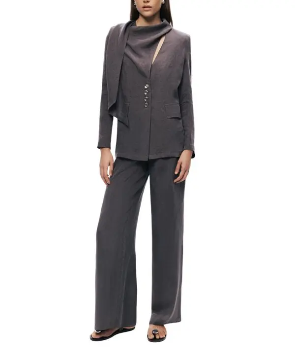 NOCTURNE Relaxed Wide-leg Pants - Anthracite
