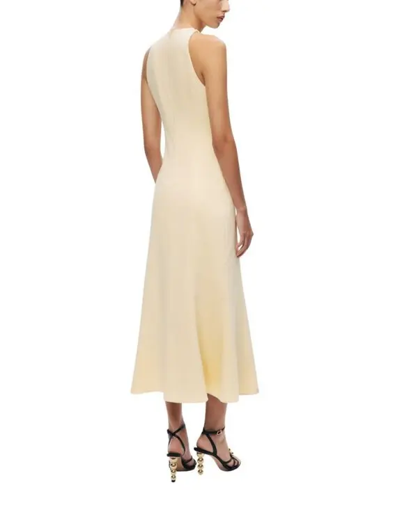 NOCTURNE Sleeveless Button-front Midi Dress