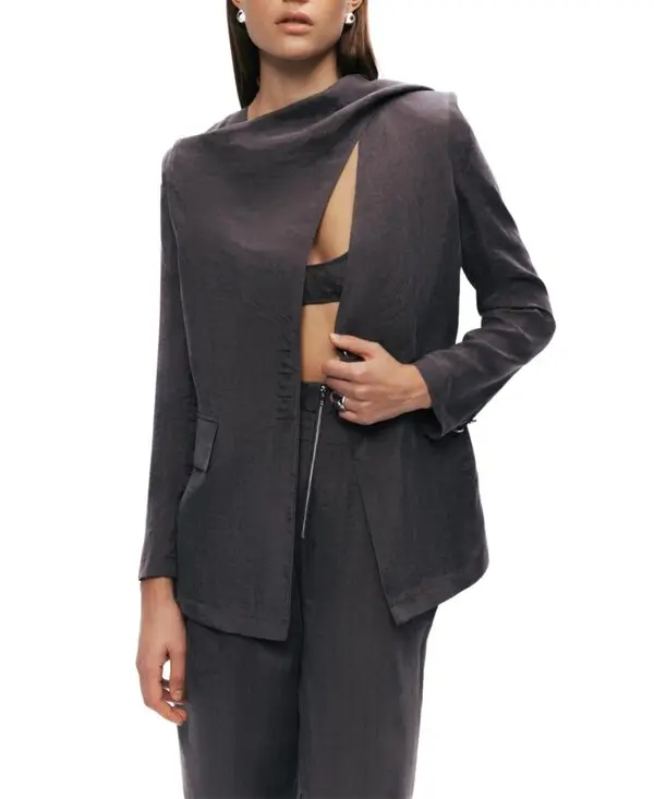 NOCTURNE Asymmetrical Draped Tailored Jacket