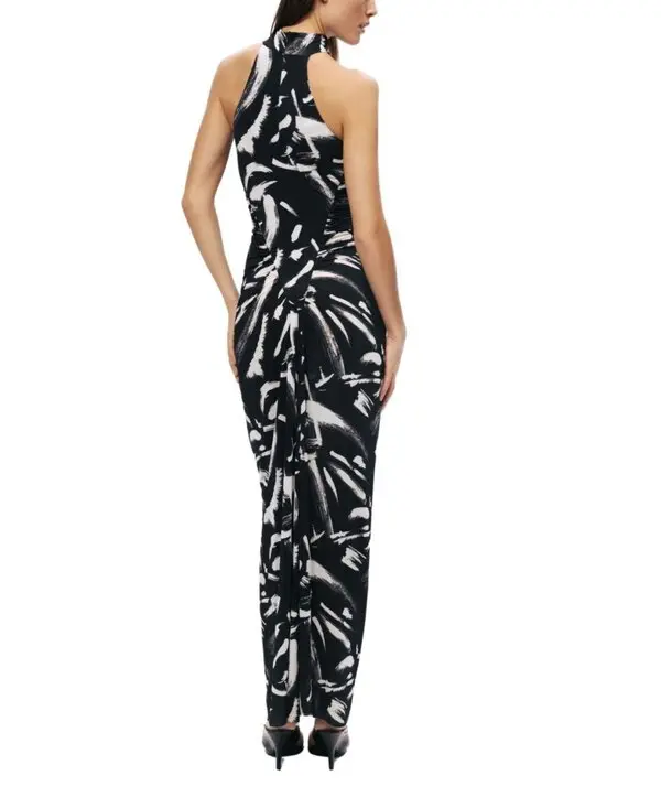 NOCTURNE Printed Halter Maxi Dress
