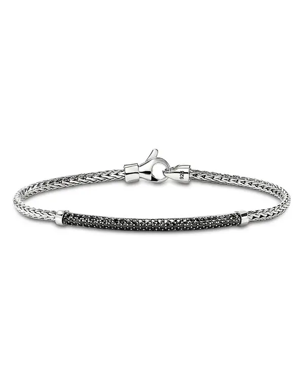 John Hardy Sterling Bracelet With Black Sapphires - Silver