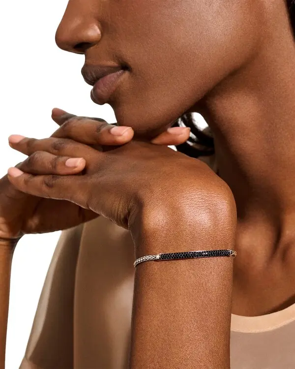 John Hardy Sterling Bracelet With Black Sapphires