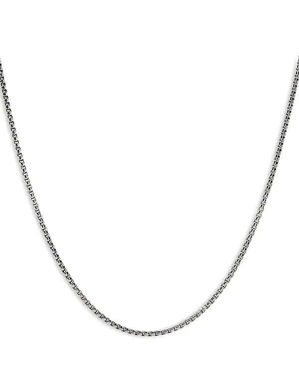 John Hardy Chain Box Link Necklace - Silver