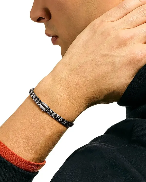 John Hardy Dark Icon Woven Link Bracelet, 6.5mm - Silver
