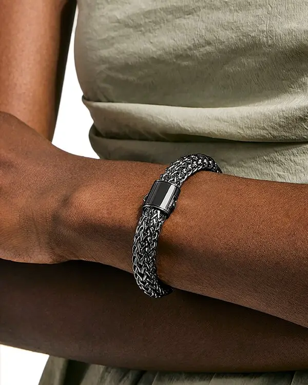 John Hardy Icon Dark Woven Link Bracelet - Silver