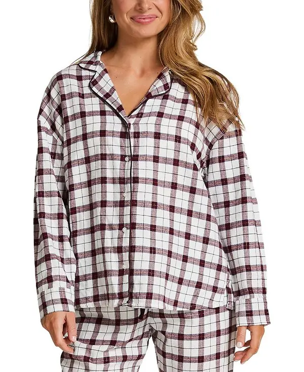 Hunkemoller Flannel Pyjama Top - Gardenia