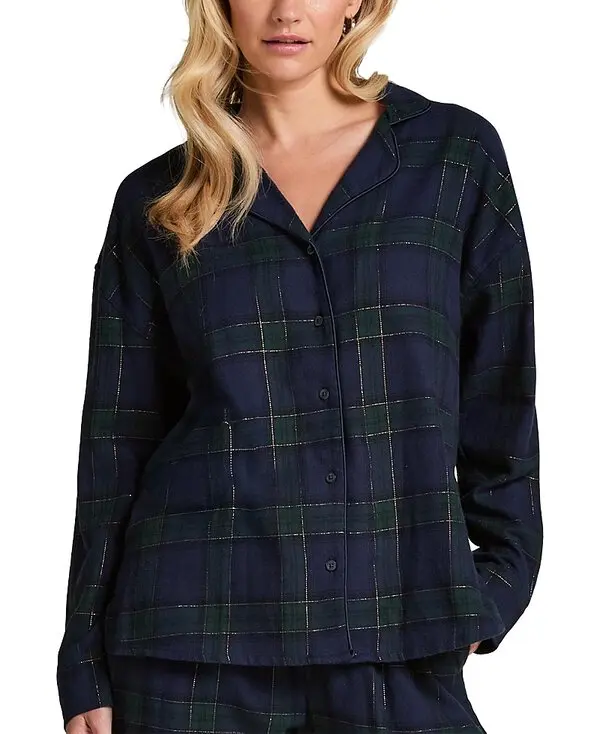 Hunkemoller Flannel Pyjama Top - Naval Academy