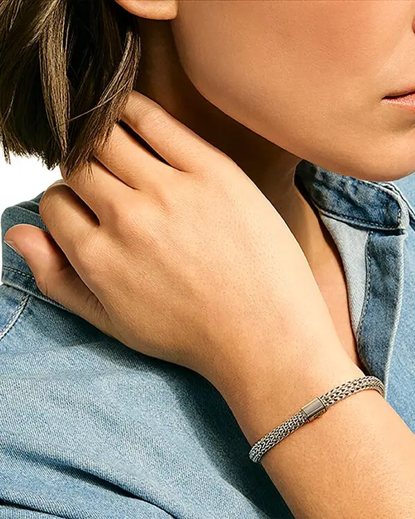 John Hardy Icon Woven Chain Link Bracelet - Silver