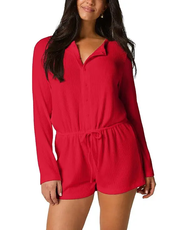 Hunkemoller Short Jersey Rib Sleep Set - Savvy Red