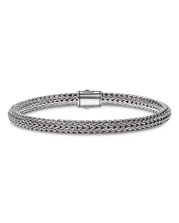 John Hardy 14k Yellow Gold & Sterling Woven Link Bracelet - Silver