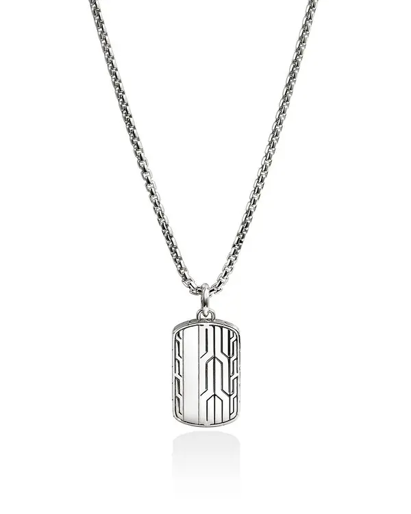 John Hardy Icon Engraved Tag Pendant Necklace