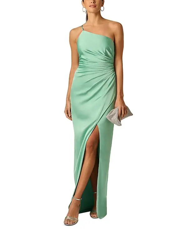 Adrianna Papell Stretch Satin Dress - Jade Quartz