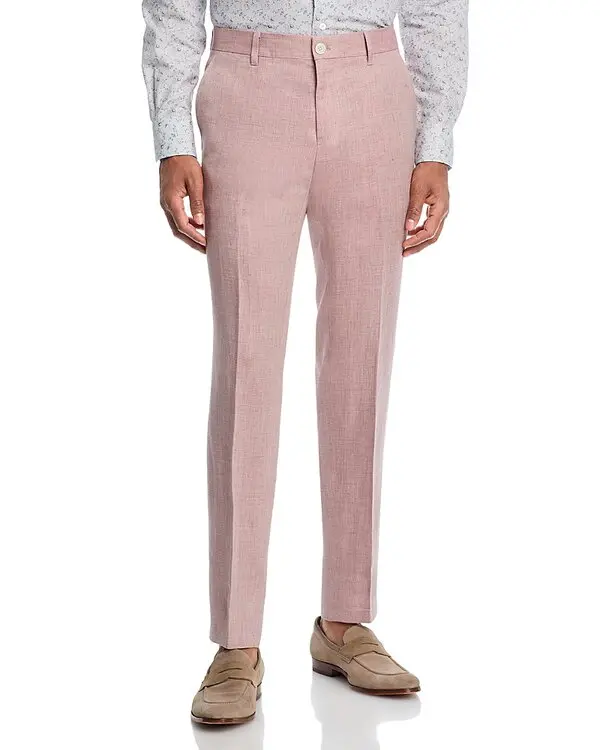 BOSS Genius Hopsack Slim Fit Suit Pants - Light Pastel Pink