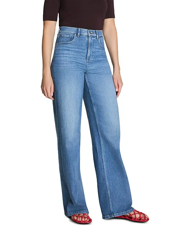 Spanx Authentic Stretch High-rise Wide-leg Jeans - Elysian
