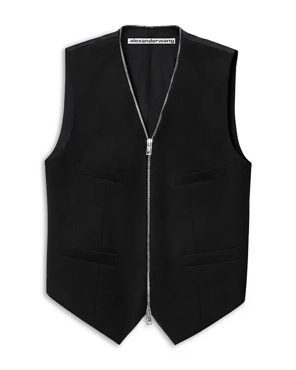 Alexander Wang Tailored Zippered Vest - Black