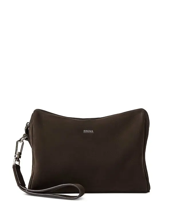 Zegna Secondskin Pouch - Dark Brown