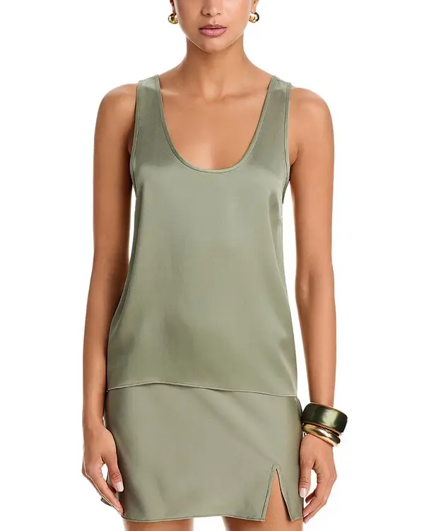 ANINE BING Lea Silk Top - Green